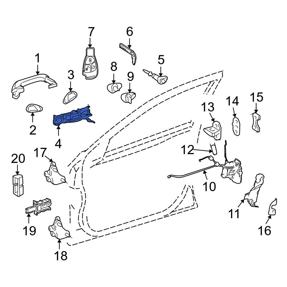 Mercedes-Benz OE 2037600734 - Front Left Exterior Door Handle Base