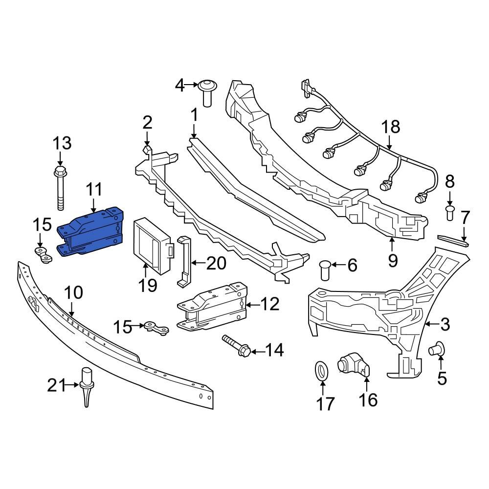 Mercedes-Benz OE 2126200895 - Right Bumper Impact Bar Bracket