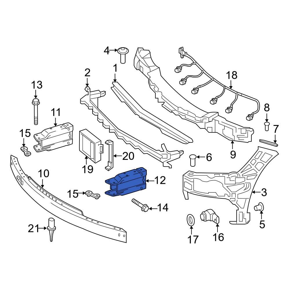 Mercedes-Benz OE 2126200995 - Front Left Bumper Impact Bar Bracket