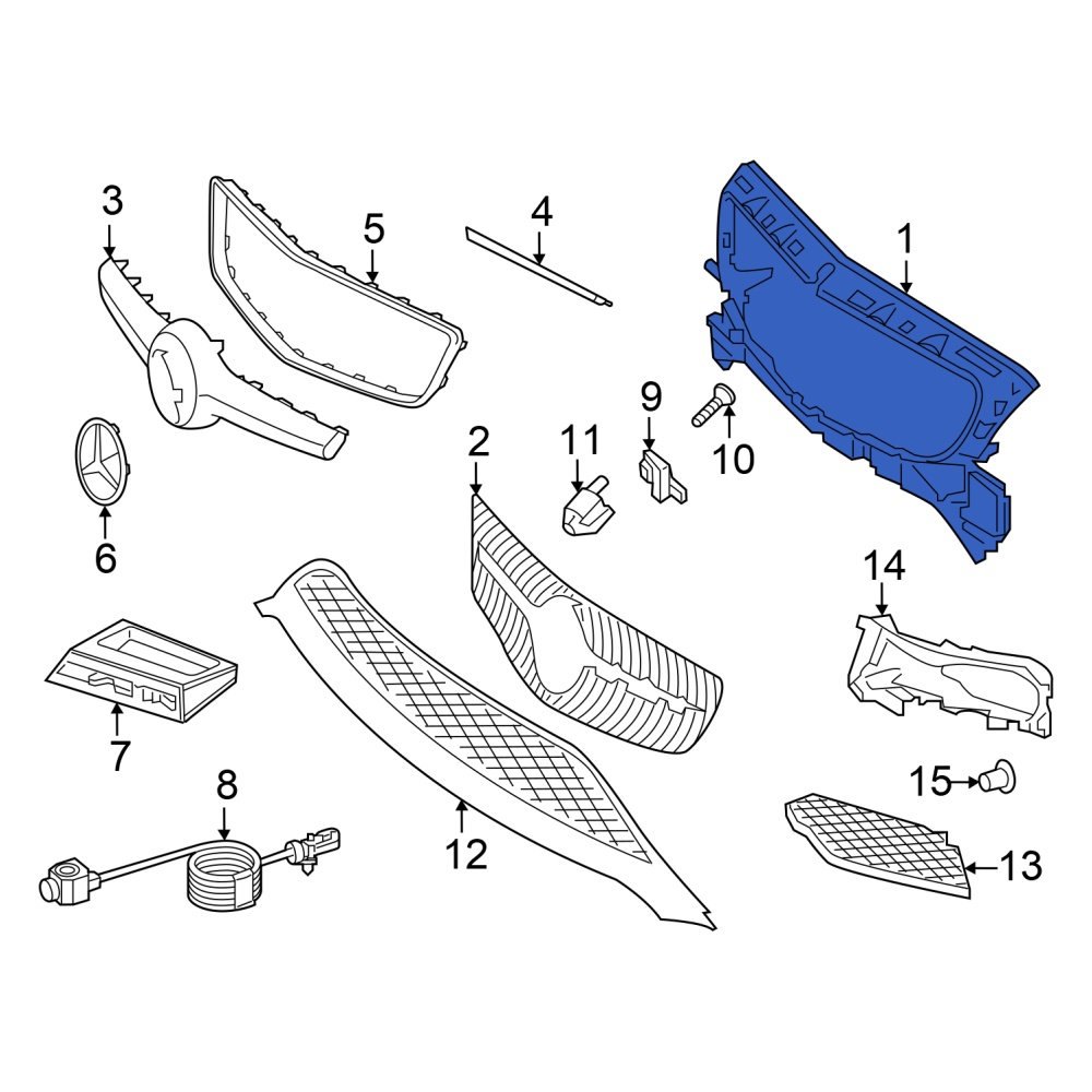 Mercedes-Benz OE 2188853765 - Front Grille Molding