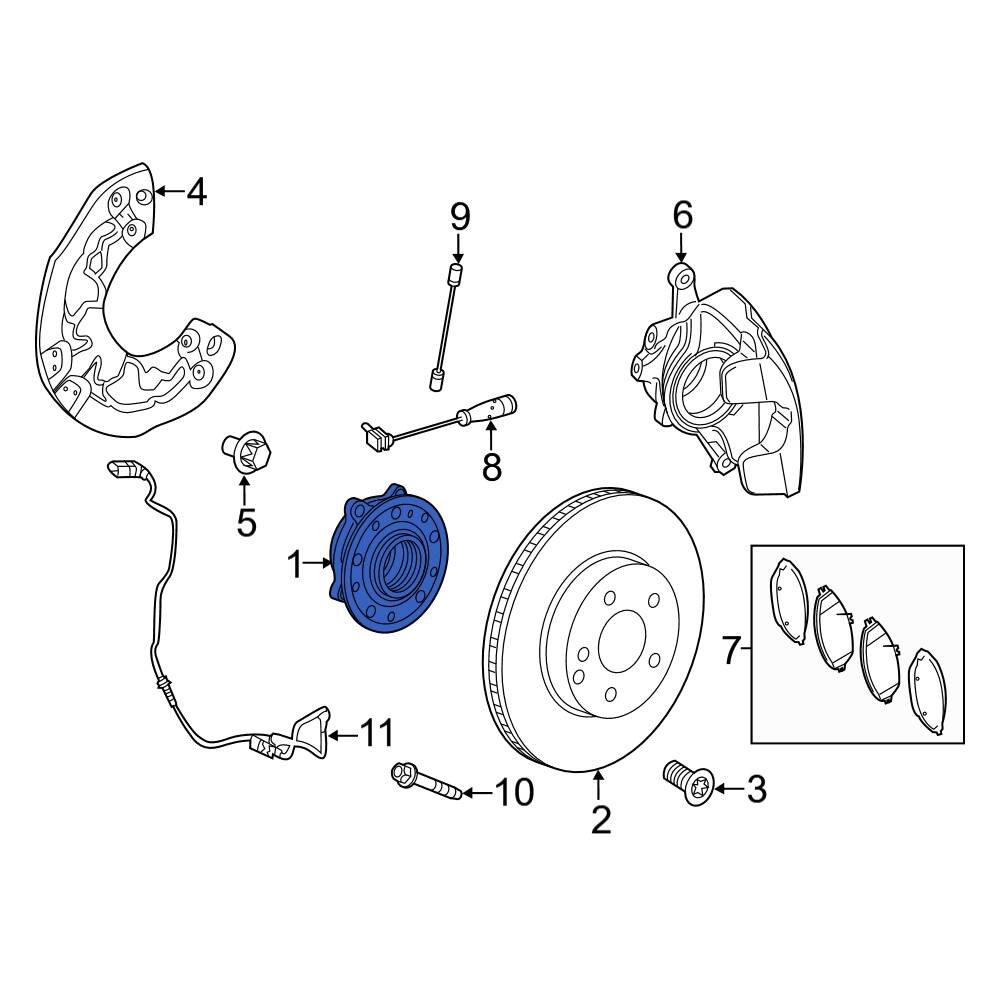 Mercedes-Benz OE 2053340400 - Front Wheel Bearing and Hub Assembly