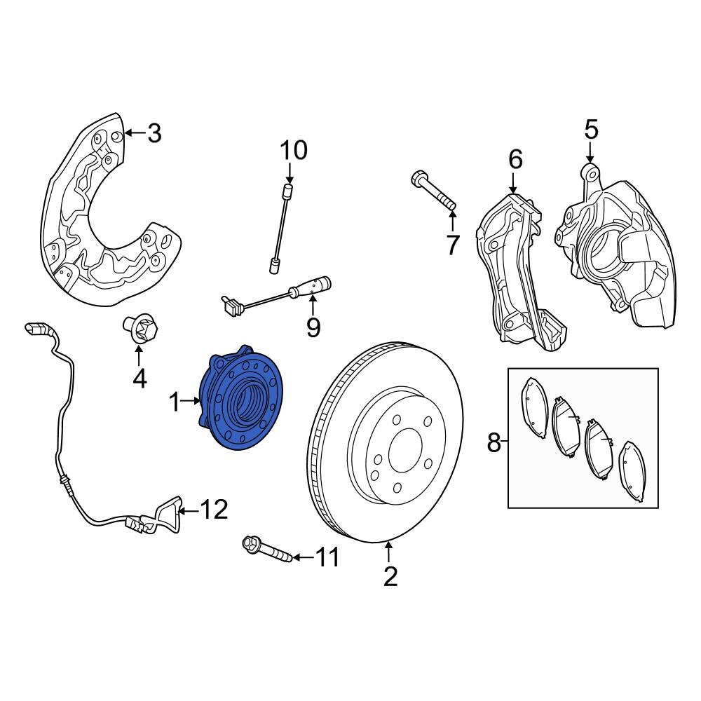 Mercedes-Benz OE 2053340400 - Front Wheel Bearing and Hub Assembly