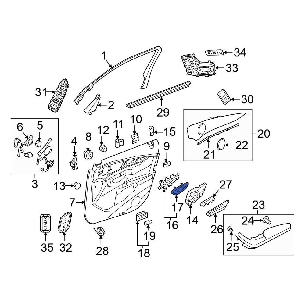 Mercedes-Benz OE 2137670300 - Front Left Interior Door Handle Trim