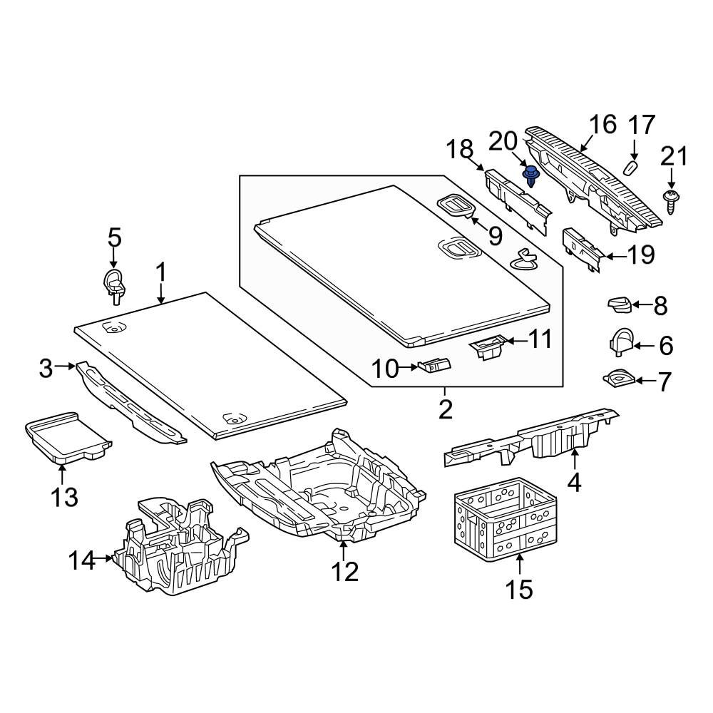 Mercedes-Benz OE 0009910198 - Center Liftgate Trim Cover Clip