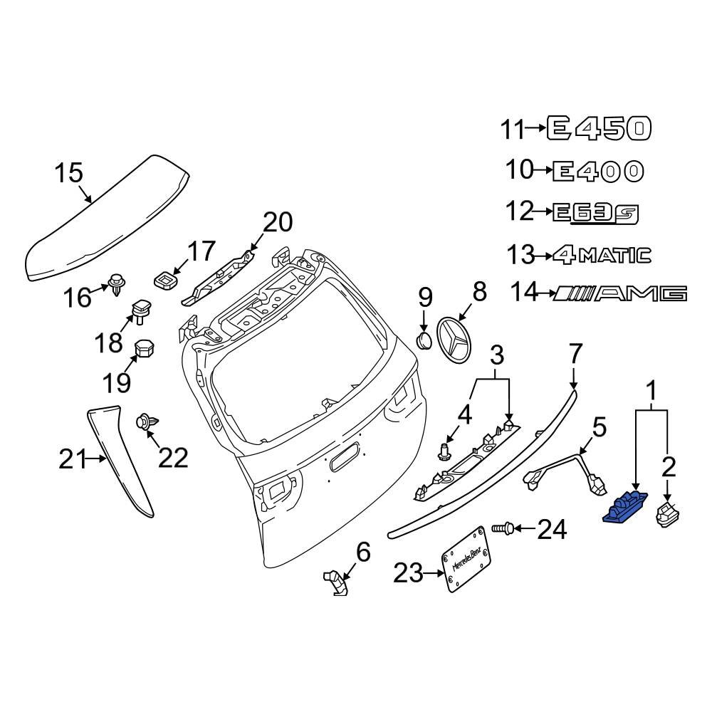 Mercedes-Benz OE 2227500493 - Rear Deck Lid Handle