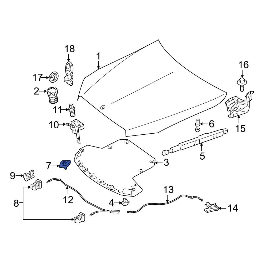 Mercedes-Benz OE 2128800260 - Front Hood Latch Striker Plate
