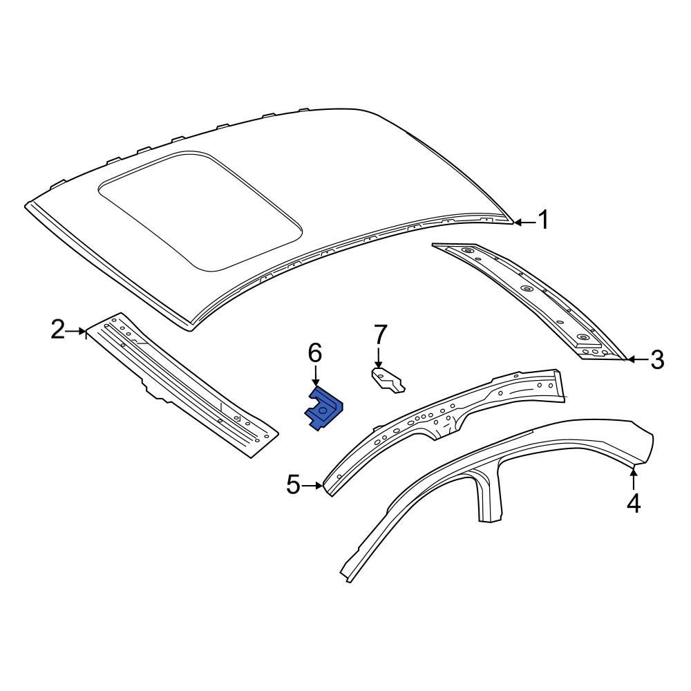 Mercedes-Benz OE 2136360531 - Front Left Roof Side Rail Reinforcement ...
