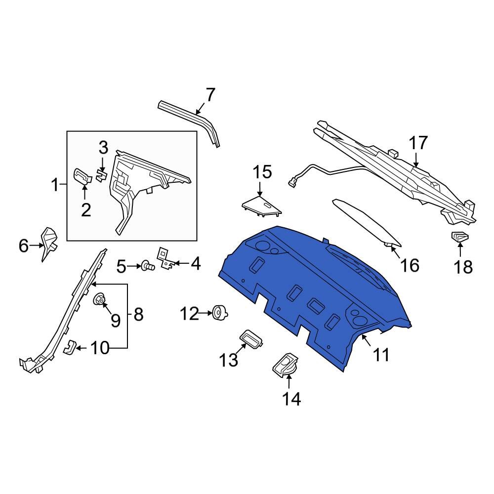 Mercedes-Benz OE 21369049079K94 - Rear Package Tray Trim