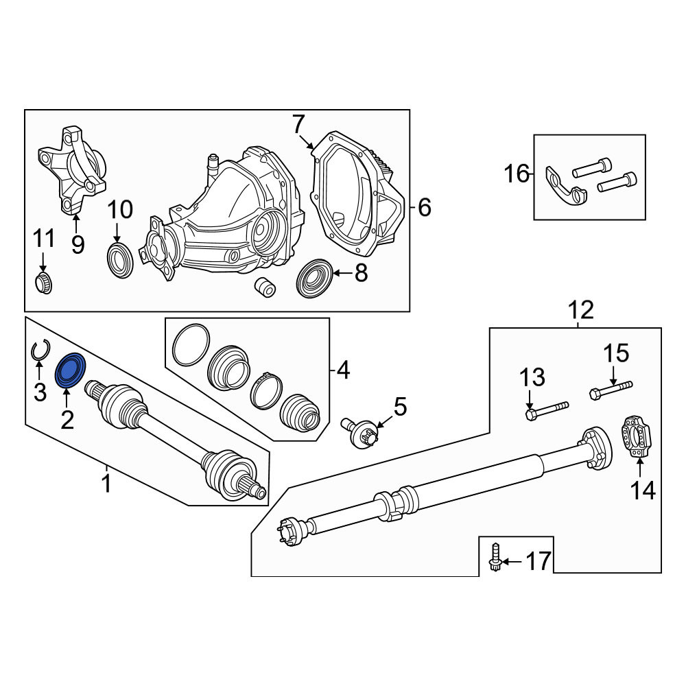 Mercedes-Benz OE 2203570790 - Rear CV Joint Oil Seal Dust Shield