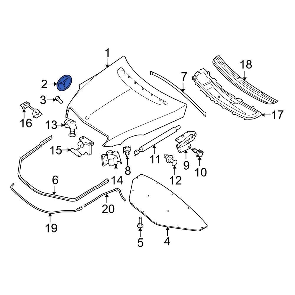 Mercedes-Benz OE 2078170316 - Front Hood Emblem