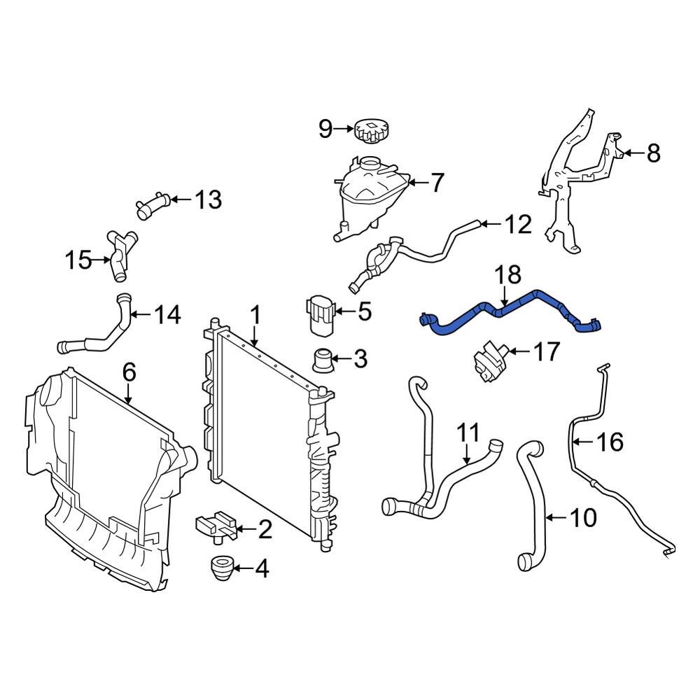 Mercedes-Benz OE 2515011382 - Upper Radiator Coolant Hose