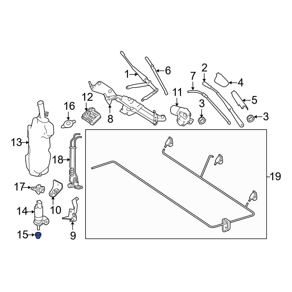 Mercedes-Benz OE 1239973681 - Windshield Washer Pump Grommet