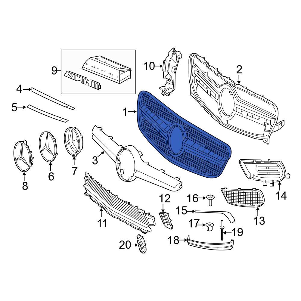 Mercedes-Benz OE 1568801200 - Front Upper Grille