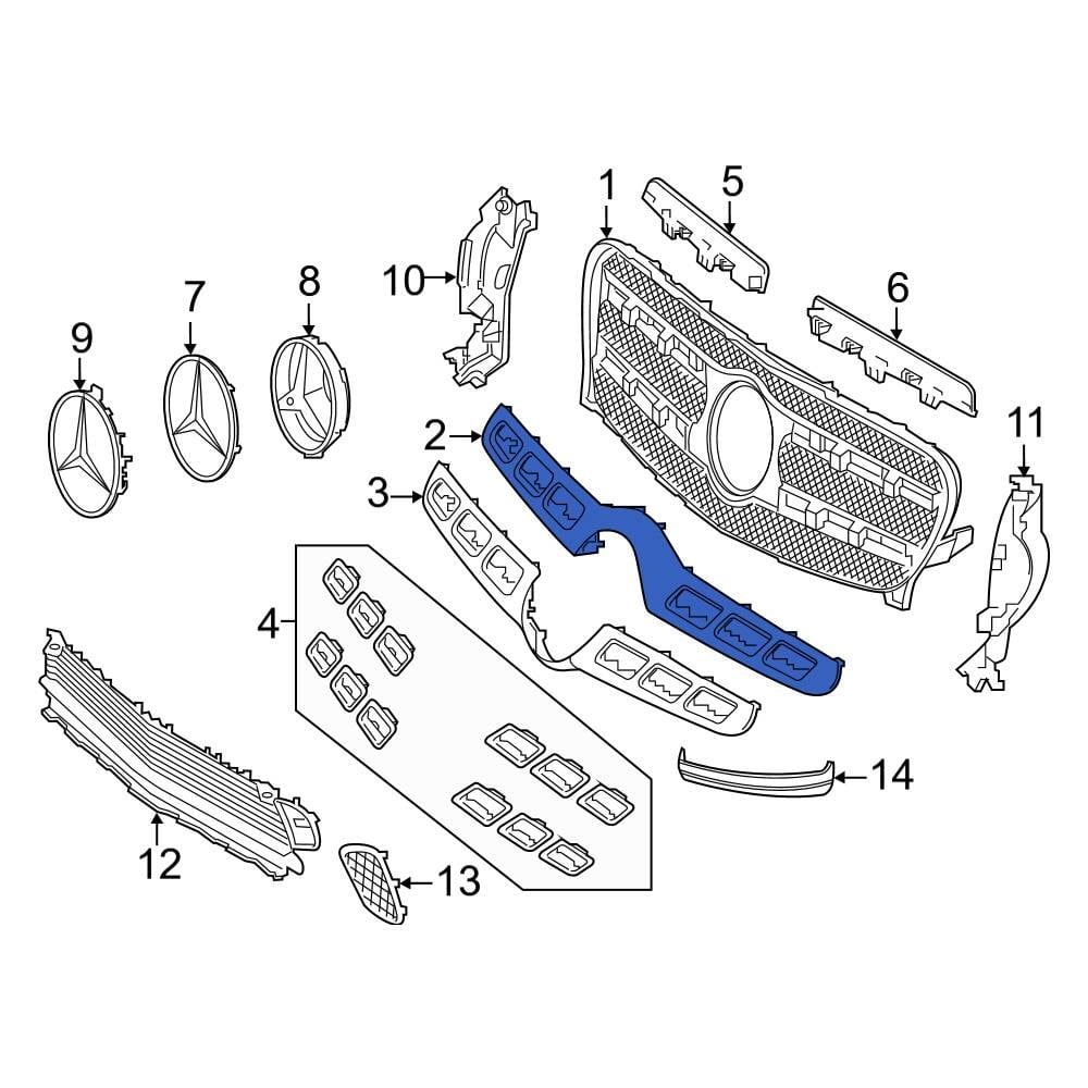 Mercedes-Benz OE 1568855100 - Front Left Grille Molding