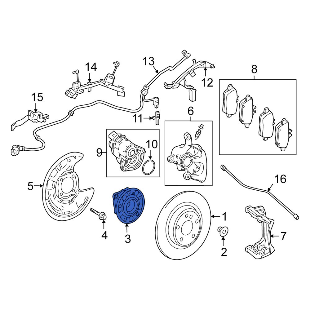Mercedes-Benz OE 2473340500 - Front Wheel Bearing and Hub Assembly
