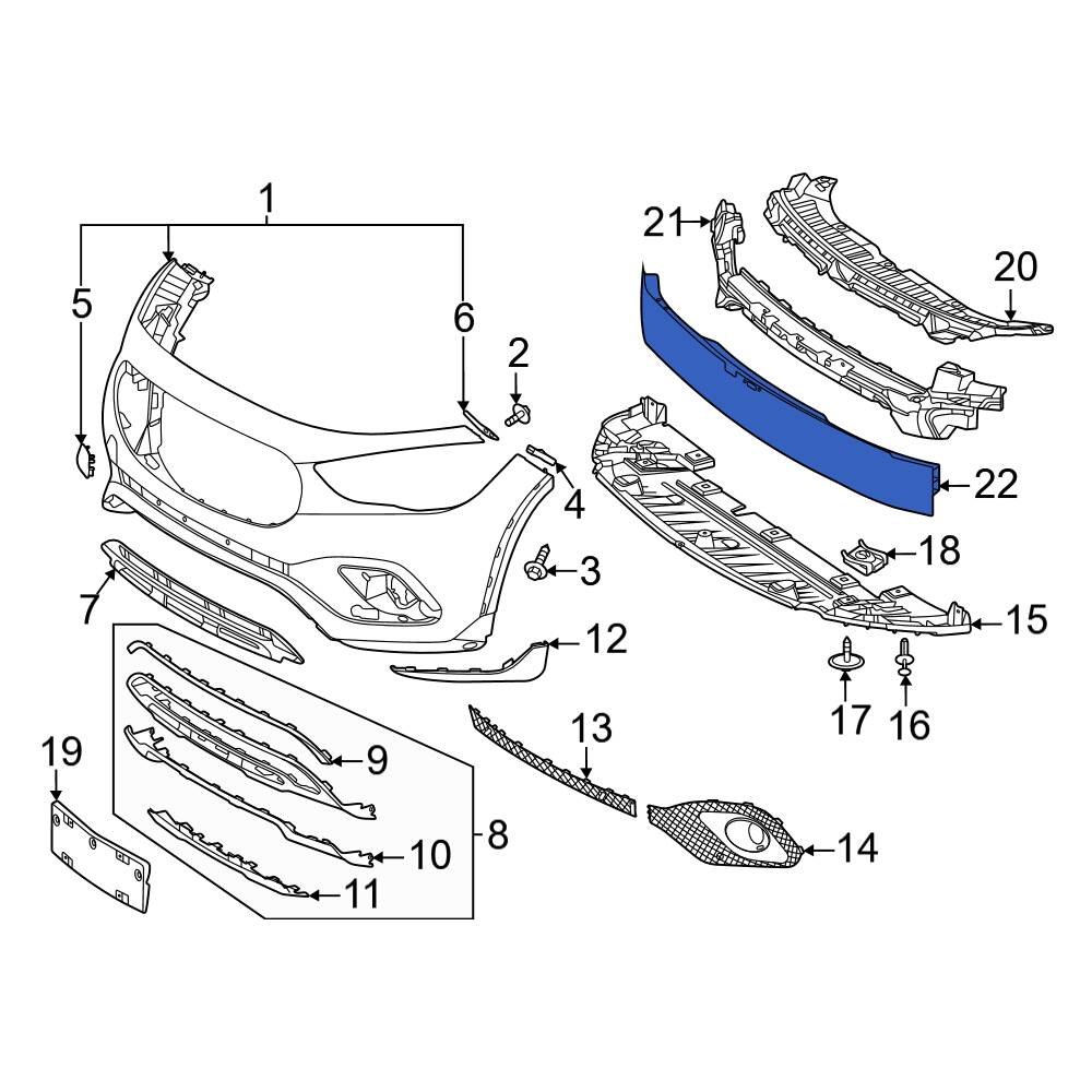 Mercedes-Benz OE 2476207901 - Front Bumper Impact Bar