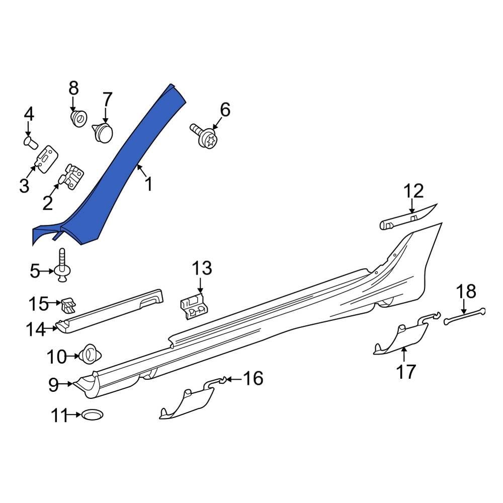 Mercedes-Benz OE 17269004879999 - Right Body A-Pillar Trim Panel