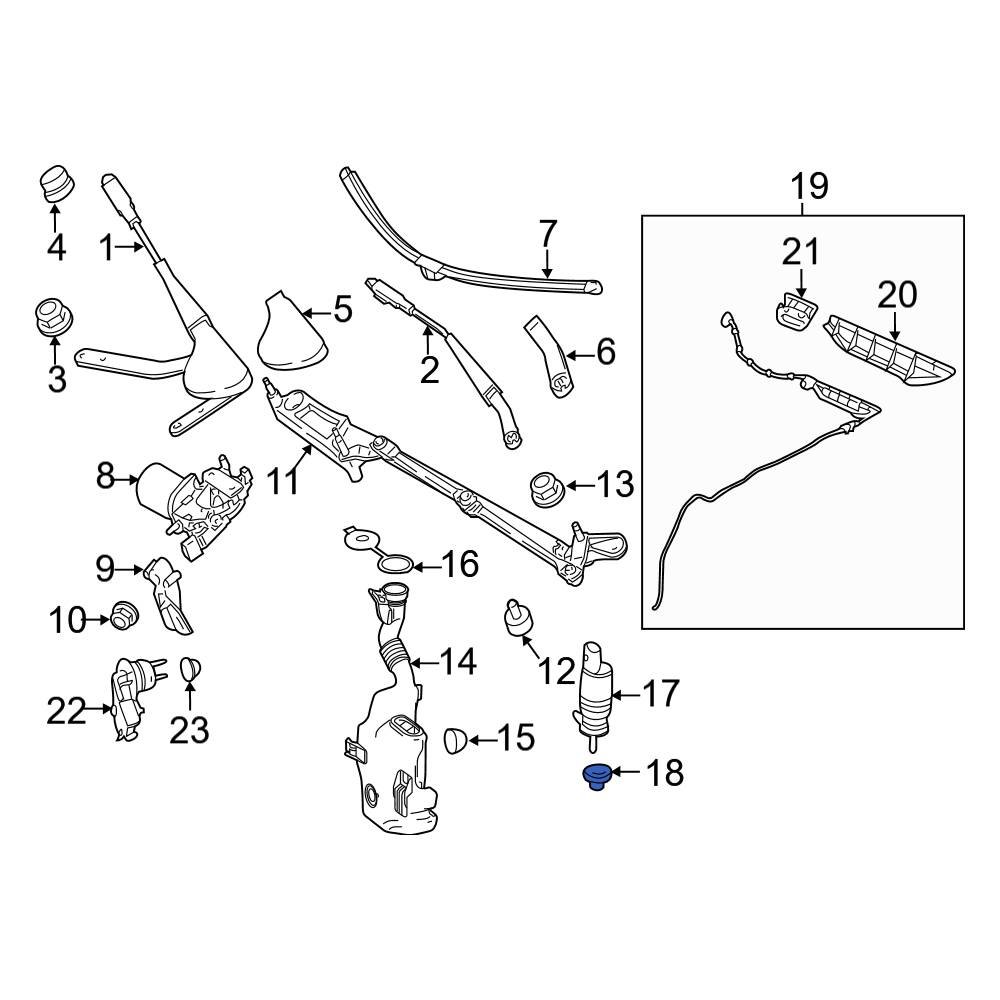Mercedes-Benz OE 0019987301 - Windshield Washer Pump Grommet
