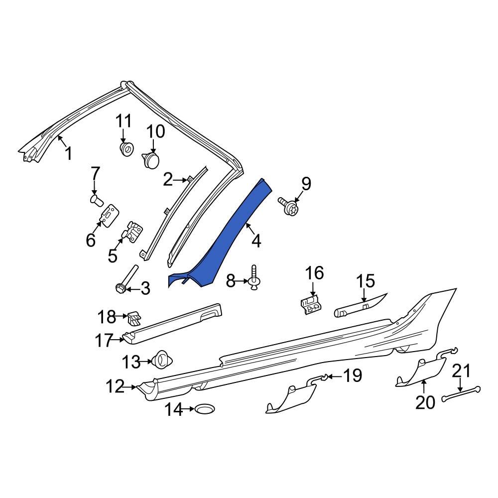 Mercedes-Benz OE 17269004879999 - Right Body A-Pillar Trim Panel