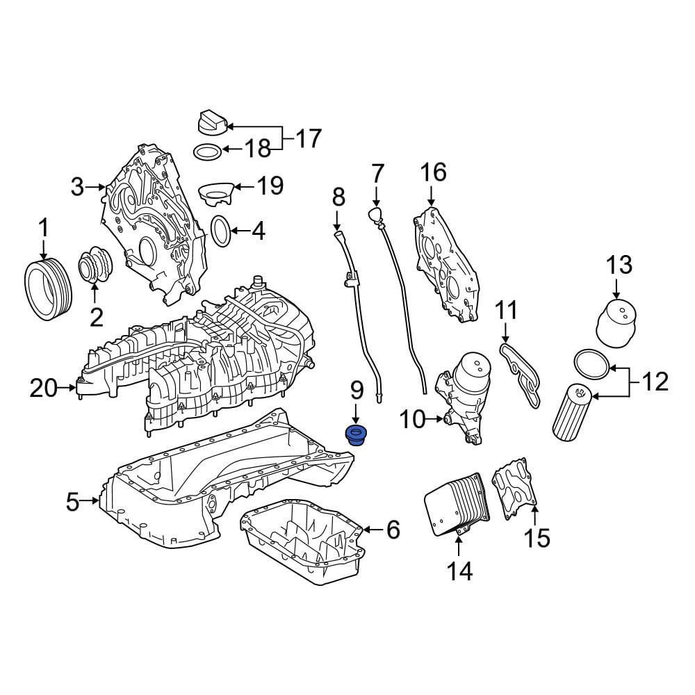 Mercedes-Benz OE 1120160000 - Upper Engine Oil Dipstick Tube Seal