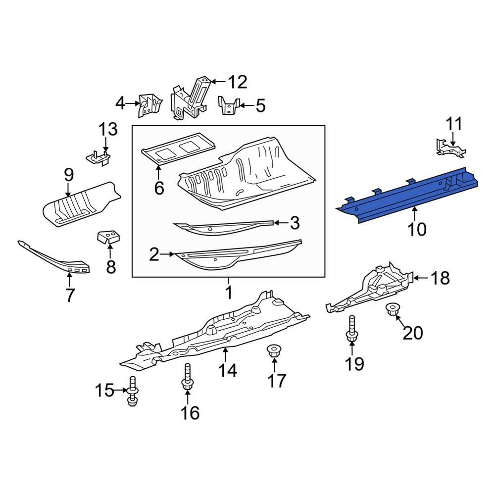Mercedes-Benz OE 1646100223 - Front Right Floor Pan Crossmember
