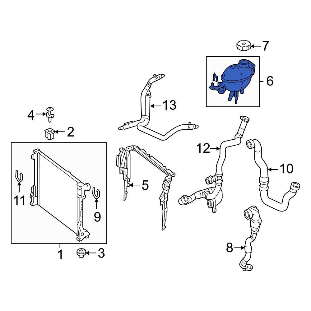 Mercedes-Benz OE 2045000949 - Front Engine Coolant Reservoir