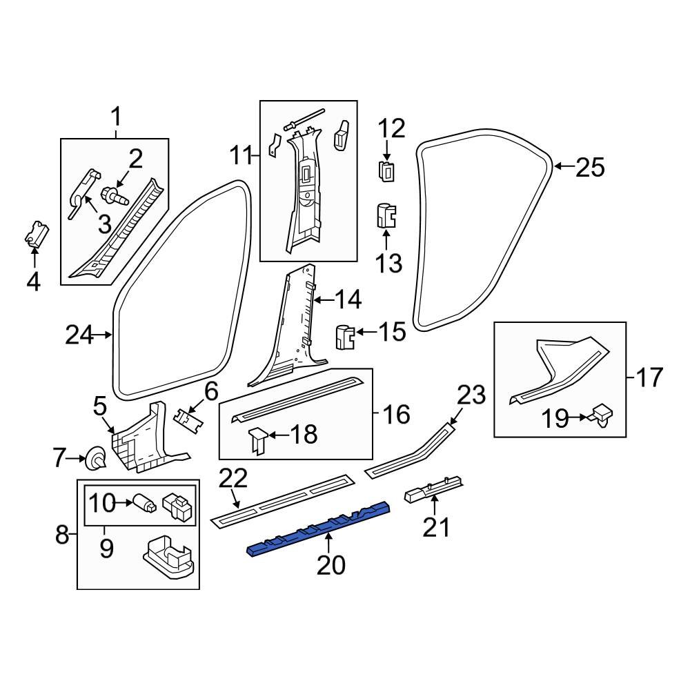 Mercedes-Benz OE 2126800456 - Front Right Door Sill Plate Bracket