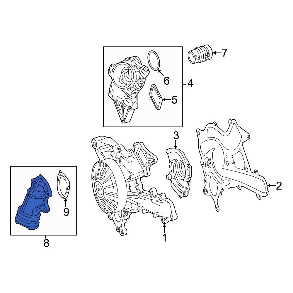 Mercedes-Benz OE 2762000156 - Engine Coolant Inlet Flange