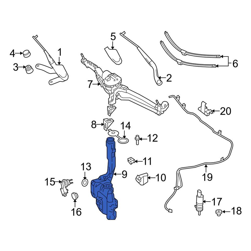 Mercedes-Benz OE 2048690300 - Front Washer Fluid Reservoir