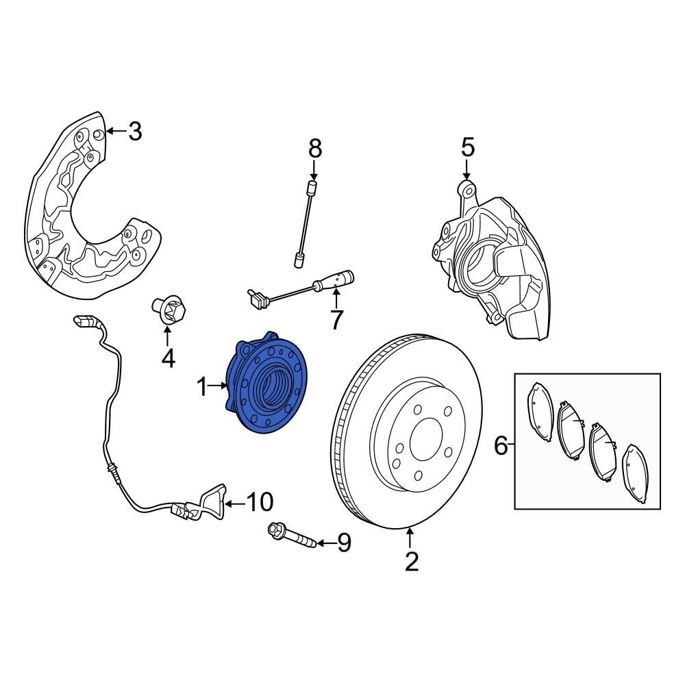 Mercedes-Benz OE 2053340400 - Front Wheel Bearing and Hub Assembly