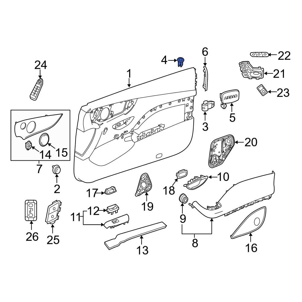 Mercedes-Benz OE 20576600009051 - Front Door Lock Knob Bezel