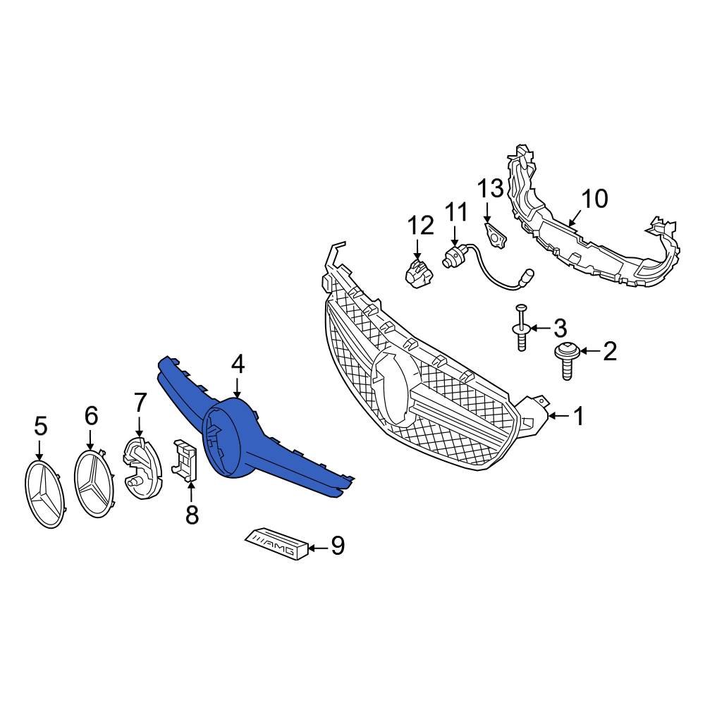 Mercedes-Benz OE 2058857904 - Front Center Grille Molding
