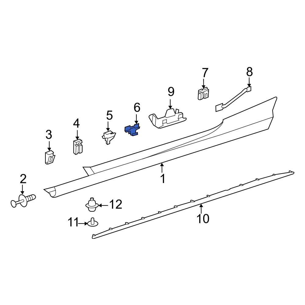 Mercedes-Benz OE 0019918071 - Center Rear Rocker Panel Molding Clip