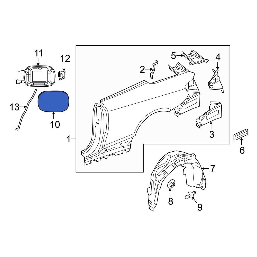 Mercedes-Benz OE 2057571700 - Rear Fuel Filler Door