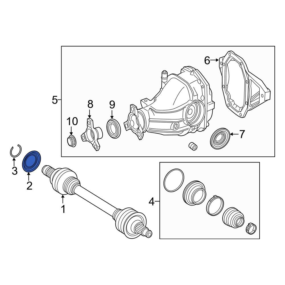 Mercedes-Benz OE 2203570690 - Rear CV Joint Oil Seal Dust Shield