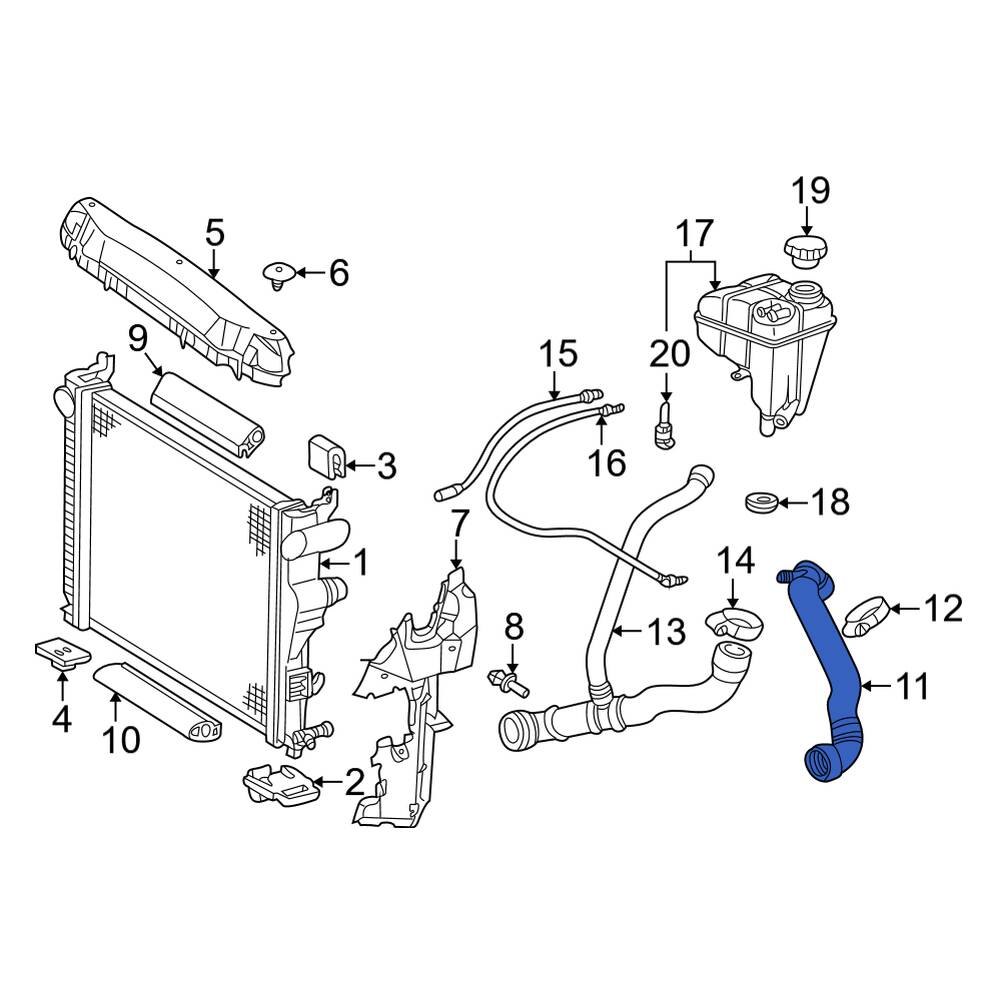 Mercedes-Benz OE 2305010282 - Upper Radiator Coolant Hose