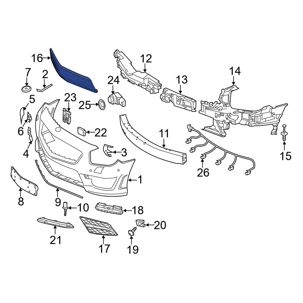 Mercedes-Benz OE 2318853123 - Front Center Lower Grille
