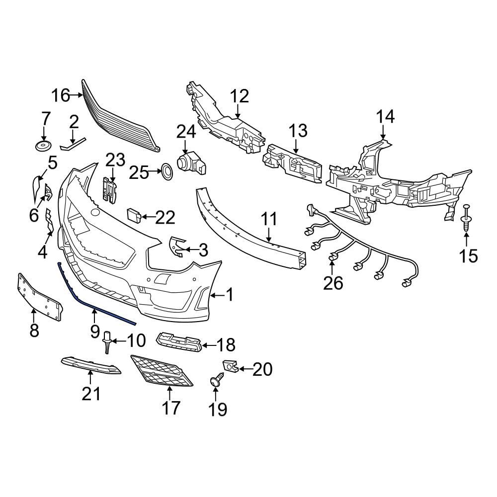 Mercedes-Benz OE 2318850022 - Front Upper Bumper Trim