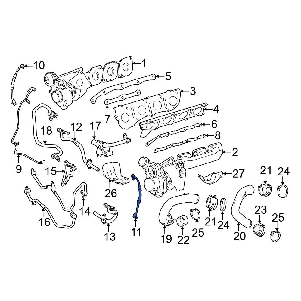 Mercedes-Benz OE 2780902300 - Left Turbocharger Oil Line