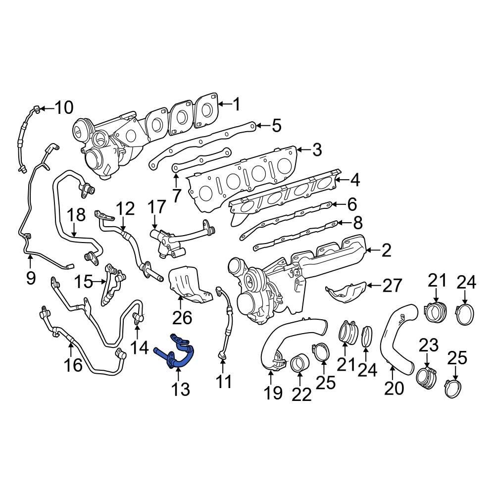 Mercedes-Benz OE 2780902100 - Left Turbocharger Oil Line