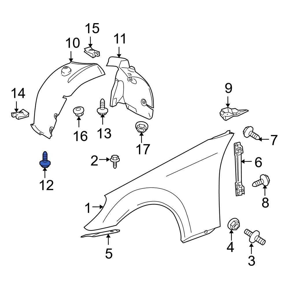 Mercedes-Benz OE 1239900136 - Front Fender Liner Bolt