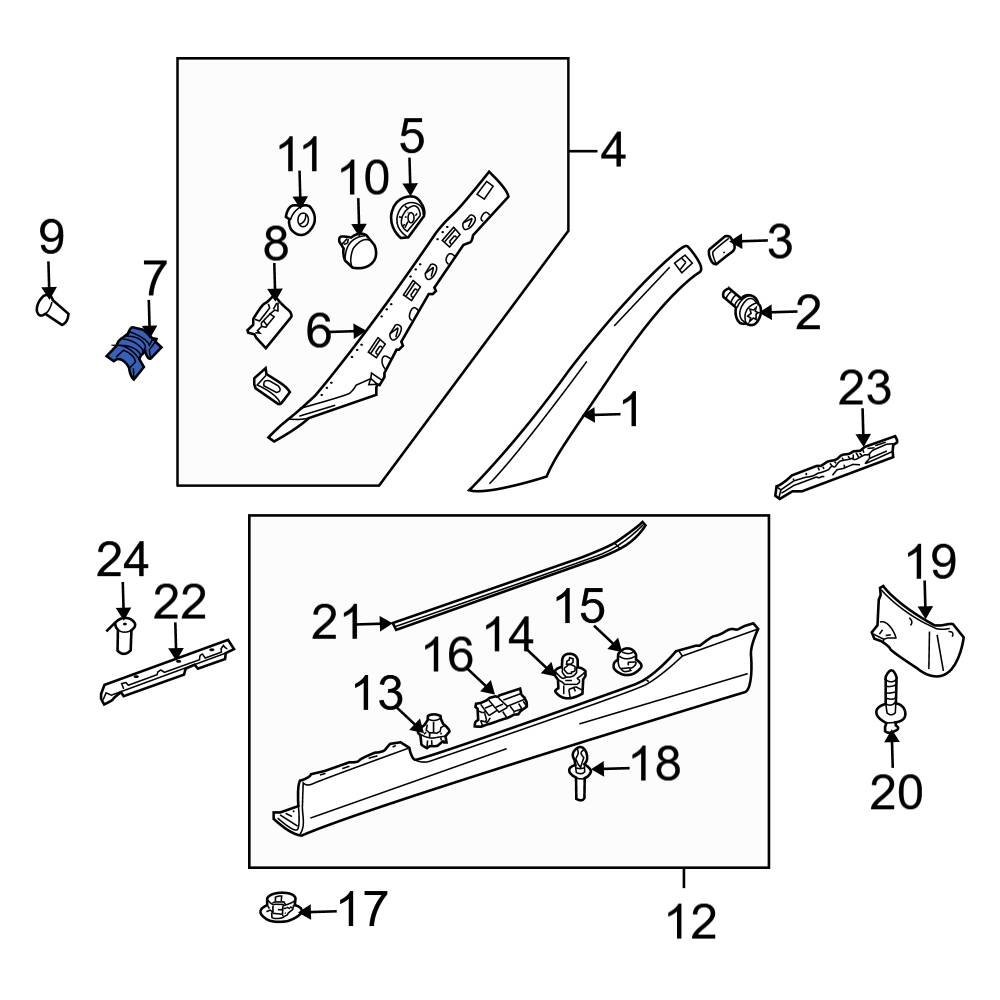 Mercedes-Benz OE 0079889978 - Body A-Pillar Trim Panel Clip