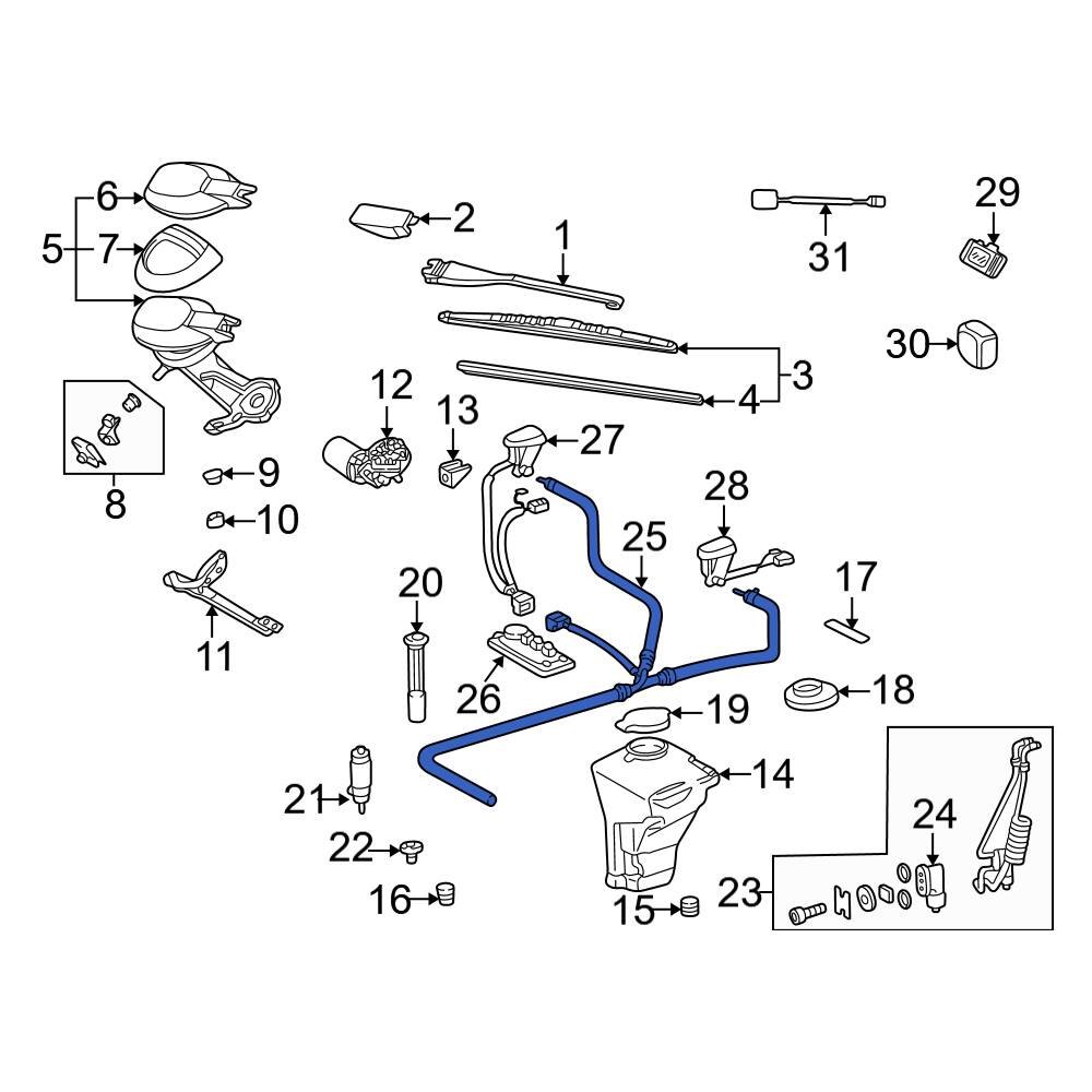 Mercedes-Benz OE 2088600292 - Front Windshield Washer Hose