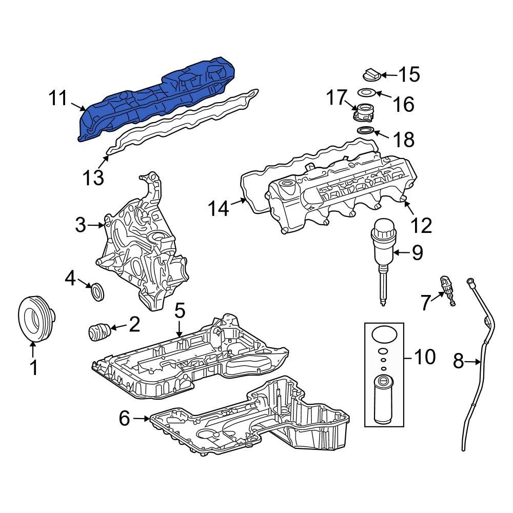 Mercedes-Benz OE 1120100430 - Right Engine Valve Cover