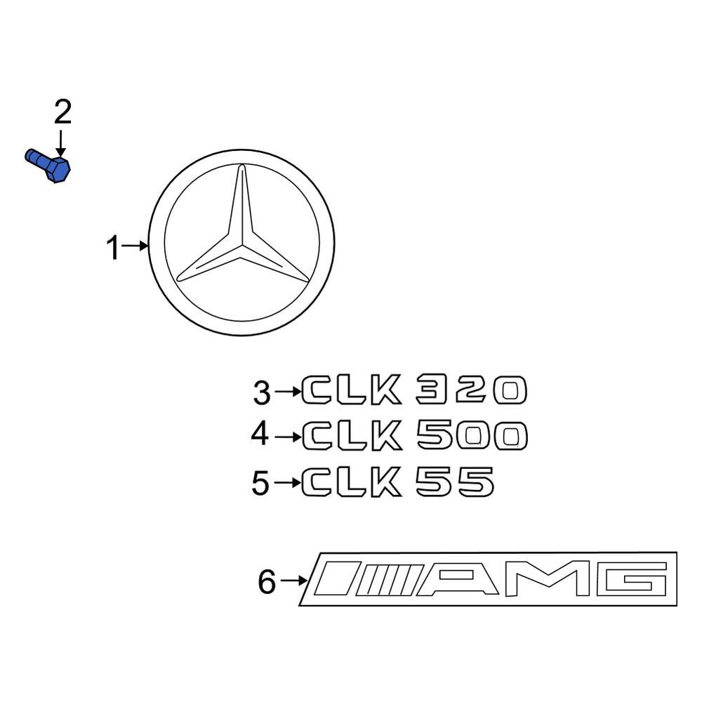 Mercedes-Benz OE 1689971381 - Grille Emblem Grommet