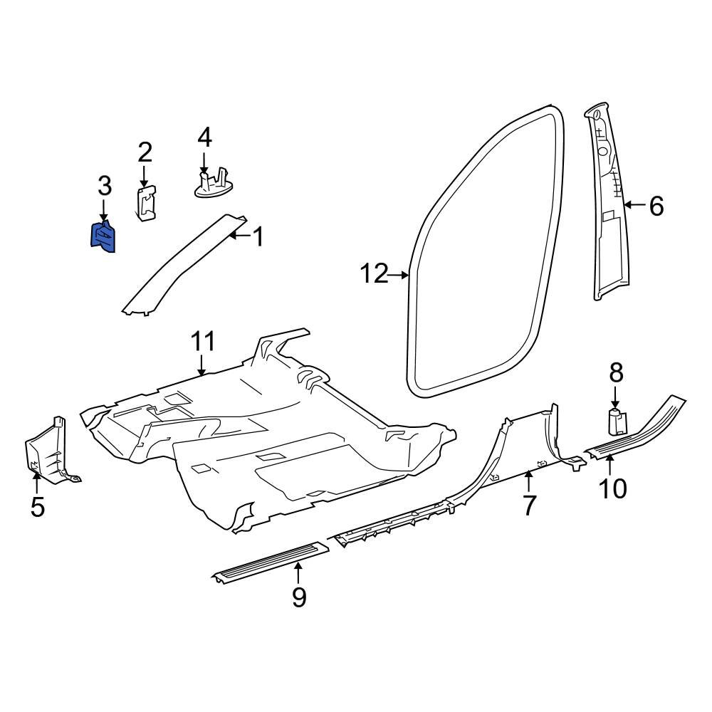 Mercedes-Benz OE 0019914070 - Body A-Pillar Trim Panel Clip