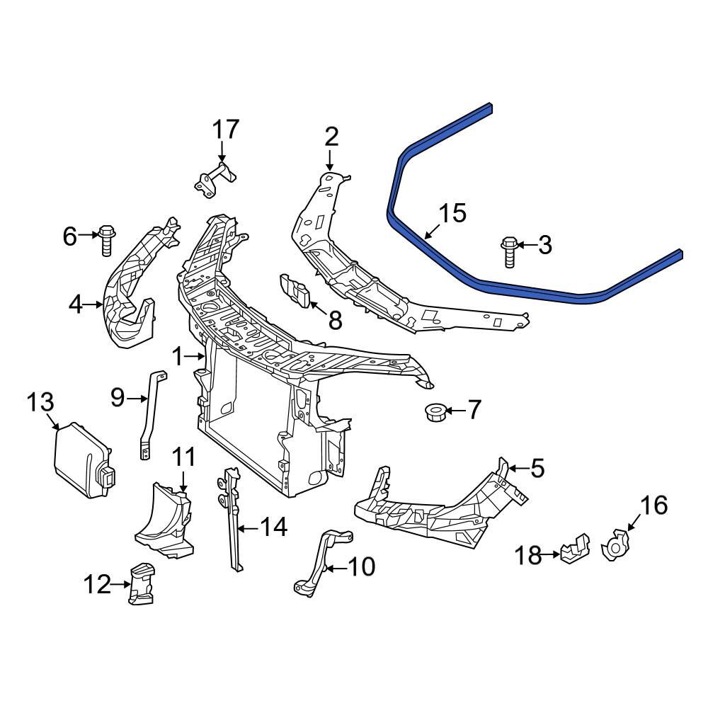 Mercedes-Benz OE 1668870198 - Front Hood Seal