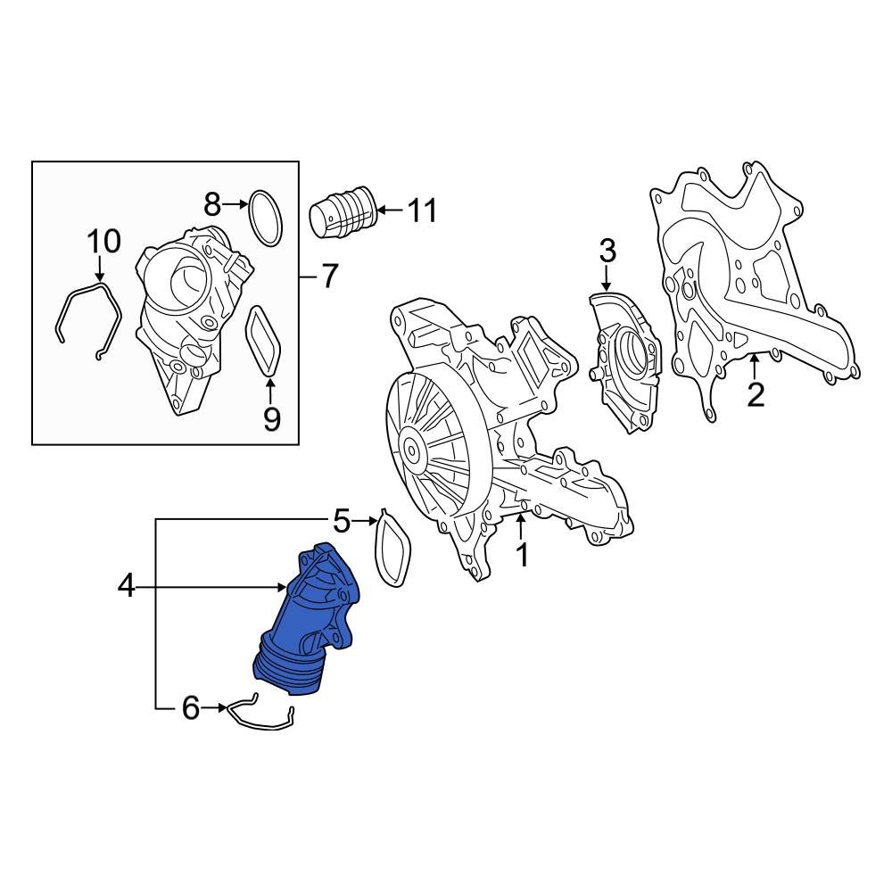 Mercedes-Benz OE 2762000156 - Engine Coolant Inlet Flange