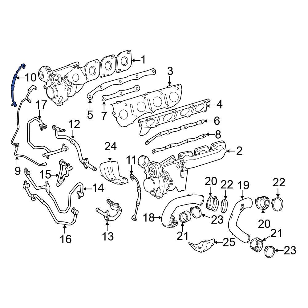 Mercedes-Benz OE 2780902400 - Right Turbocharger Oil Line