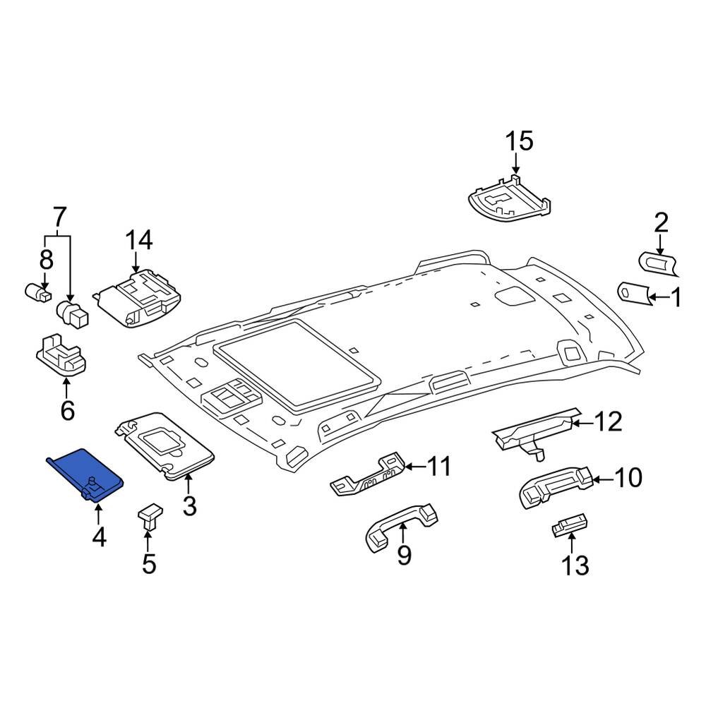 Mercedes-Benz OE 16681093009H43 - Right Sun Visor